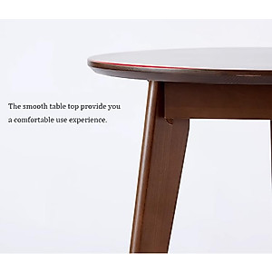 NICOKI 24" Round 3 Legs Casual Dining Table, Walnut Brown Rubberwood Coffee Table End Table Modern Leisure Table Small Dining Room Kitchen Furniture for Small Space