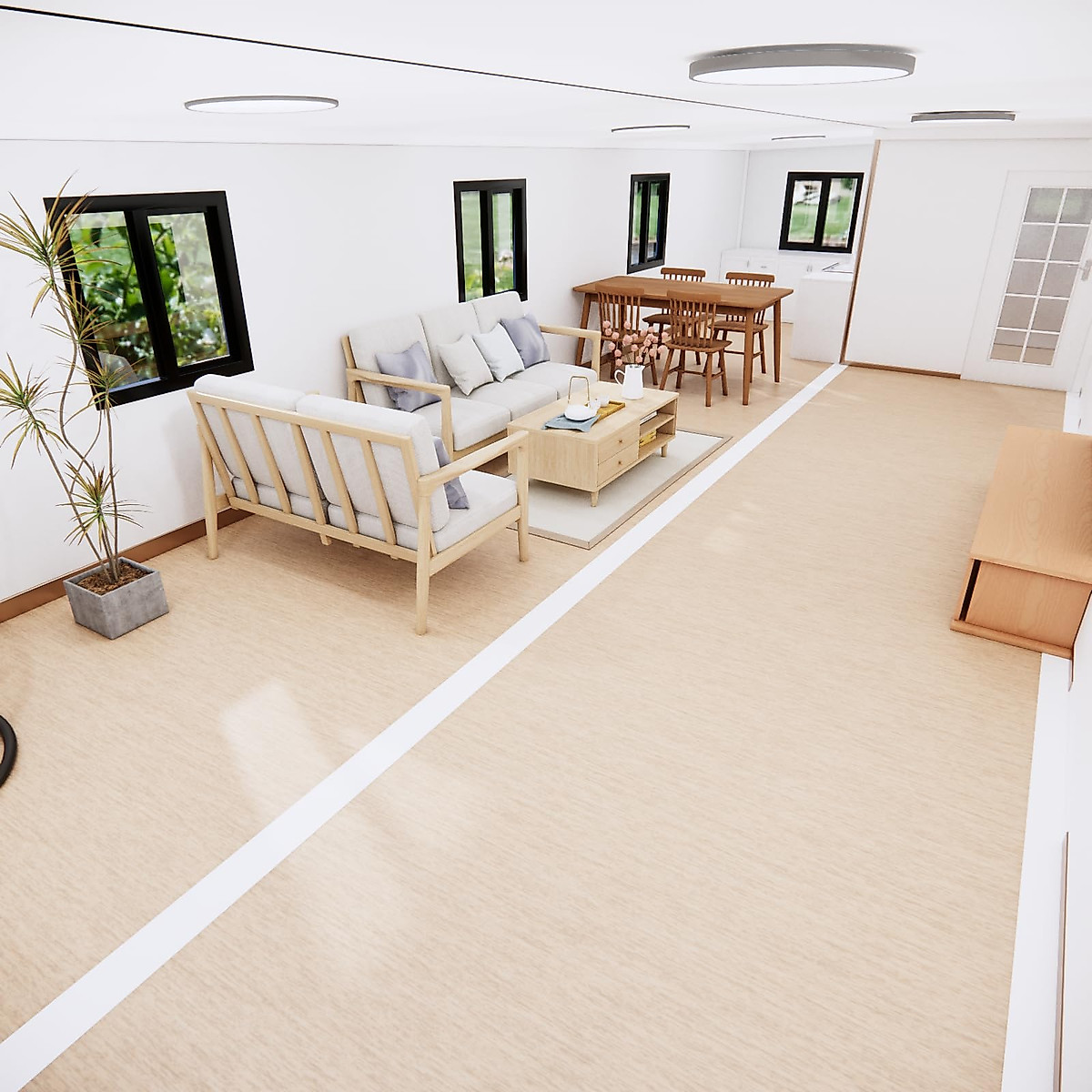 Feekercn 40FT Tiny House to Live in,Portable Prefab House with 3 Bedroom,1 Full Equiped Bathroom and Kitchen,Prefabricated Container House for Adults Living,Foldable Mobile Home with Steel Frame