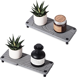 Instant Dry Sink Caddy Kitchen Sponge Soap Holder Dispenser Tray Organizer Diatomaceous Pedestal Stand Riser Fast Drying Stone for Kitchen Counter, Sink, Countertop, Small, Uneven and Foam