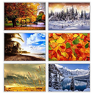 PARTH iMPEX Seasonal Nature Postcards - (Pack of 54) 4"x6" Bulk Variety of Fall Autumn Winter Summer Spring Theme with Mailing Side - all Occasion Cards