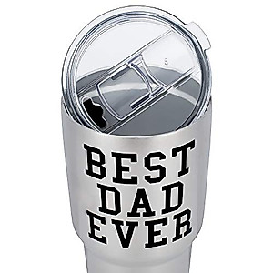Elanze Designs Best Dad Ever 30 Oz Stainless Steel Travel Mug with Lid