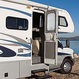 2 Pieces RV Door Window Skylight Shade Sunshield Reflective Window Cover, 25 x 16 Inch, 16 x 16 Inch, RV Insulation Car Windshield Camper RV Skylight Insulator, with Clear Double-Sided Tape (Silver)