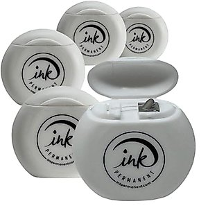 5 Pack Pre-Inked Premium Eyebrow Mapping String by Ink Permanent 100 M - 328 Ft Mapping Thread For Eyebrow Mapping For Microblading, PMU and Henna Procedures 20M each (White)