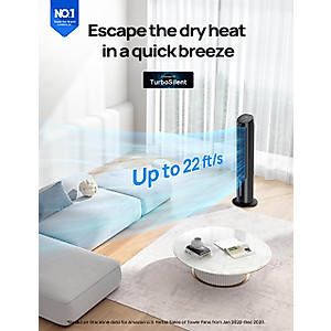 Dreo Tower Fans That Blow Cold Air, 40" Evaporative Air Cooler, Cooling Fan for Bedroom with 80° Oscillating, Remote Control, 3 Modes 4-Speed Quiet Floor Fan, Black