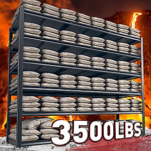 REIBII 84“H Garage Shelving Heavy Duty Storage Shelves 3500 LBS Adjustable Metal Shelving Uints and Storage for Garage,Warehouse,School,Commercial,Business, 60 "W x 24 "D x 84 "H