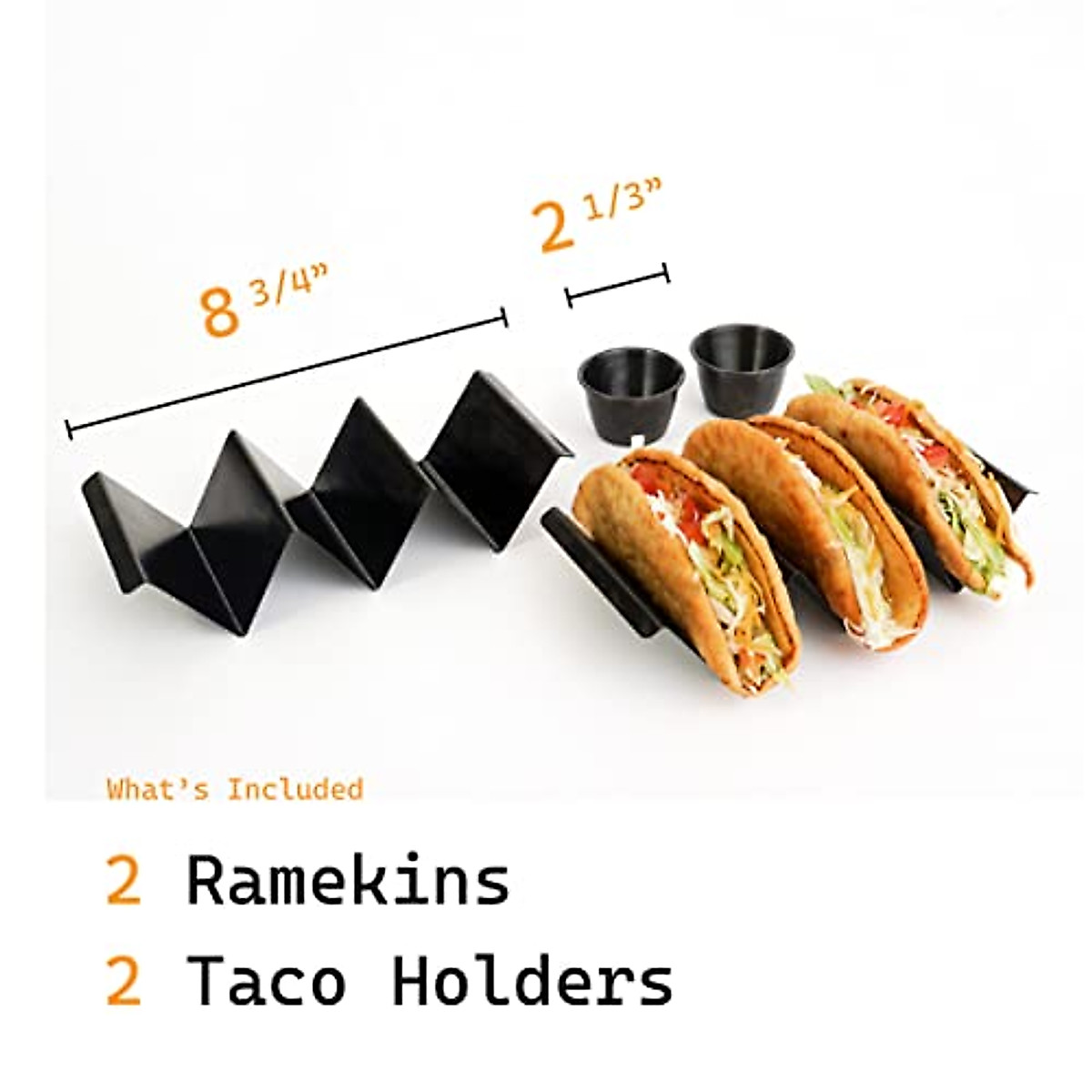 Taco Holders Stylish & Sturdy Taco Tray Plates for Home, Party & Kids Use Dishwasher, Oven & Grill-Safe Stainless Steel, Taco Rack for Easy and Clean Taco Preparation (Set of 2) by Serro