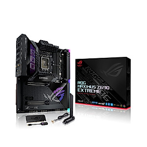 ASUS ROG Maximus Z690 Extreme(WiFi 6E)LGA 1700(Intel 12th Gen)EATX gaming motherboard(PCIe5.0,DDR5,24+1 power stages,5x M.2,PCIe 5.0 M.2,10Gb&2.5GbLAN,2xThunderbolt 4,PCIe 5.0 Hyper M.2 card bundled)
