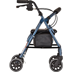 NOVA Medical Products GetGo Petite Rollator Walker for Height 4’0” - 5”4”, Blue, 1 Count