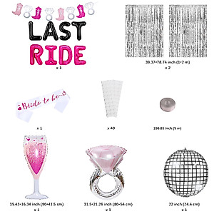 READIGO Hot Pink Babe Girl Last Ride Bachelorette Party Decorations, Space Cowgirl Nashville Bachelorette Balloons Garland, Bridal Sash, Last Disco Rodeo Bridal Shower Party Backdrop