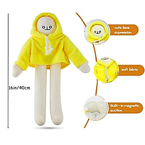 NatureMan 14 Inch Banana Doll Man Plush Banana Toy with Magnet Funny Changeable Plush Pillow Toy Man Doll Decompression Toy for Boys Girls Birthday Gifts