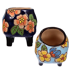 6pcs Hand Plant Planting Base Indoor Random Bonsai Decoration Home Decorative Pots Office Decor Gardening Pot Small Vase Flower Painted for Cactus Containers