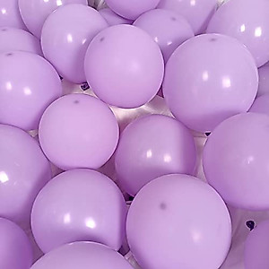 KIRIKOU 100pcs Pastel Purple Lavender Latex Balloons 10 Inch Macaron Candy Colored Latex Party Balloons for Wedding Graduation Kids Birthday Christmas Baby Shower Party Supplies Arch Garland (Purple)