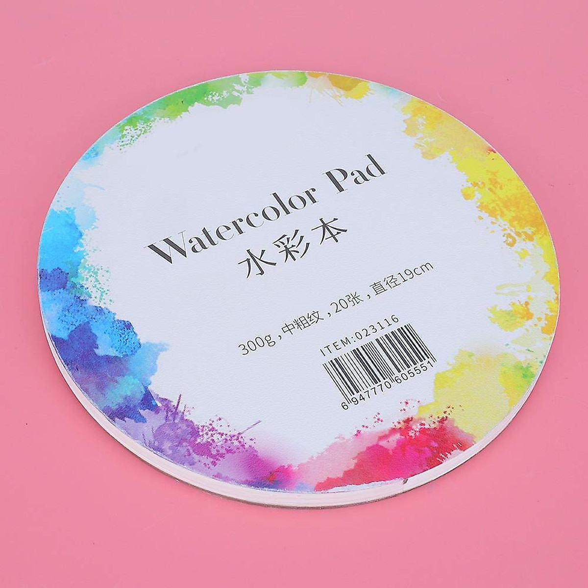 Watercolor Paper Painting, Portable Cold Pressed Pure Cotton Paint Paper Acid Free Portable(Round Watercolor Book 10.5cm/24 Sheets)