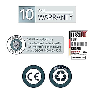 Palram - Canopia Arcadia 12 x 21 x 6.5 Carport, Heavy Duty Metal Car Port, Weather-Protected Aluminum Frame, Polycarbonate RV & Car Storage, UV Protected, DIY Truck Garage Kit, 10-Year Warranty, Gray