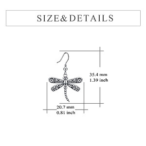ONEFINITY Dragonfly Earrings Sterling Silver Dragonfly Dangle Drop Earrings Dragonfly Jewelry for Women