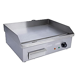 3000W Commercial Griddle,22"x14”Electric Griddles Grill,Commercial Flat Top Griddle Countertop Griddle Hot Plate BBQ Kitchen Stainless Steel Restaurant Grill Griddle Temperature Control 50°F-300°F