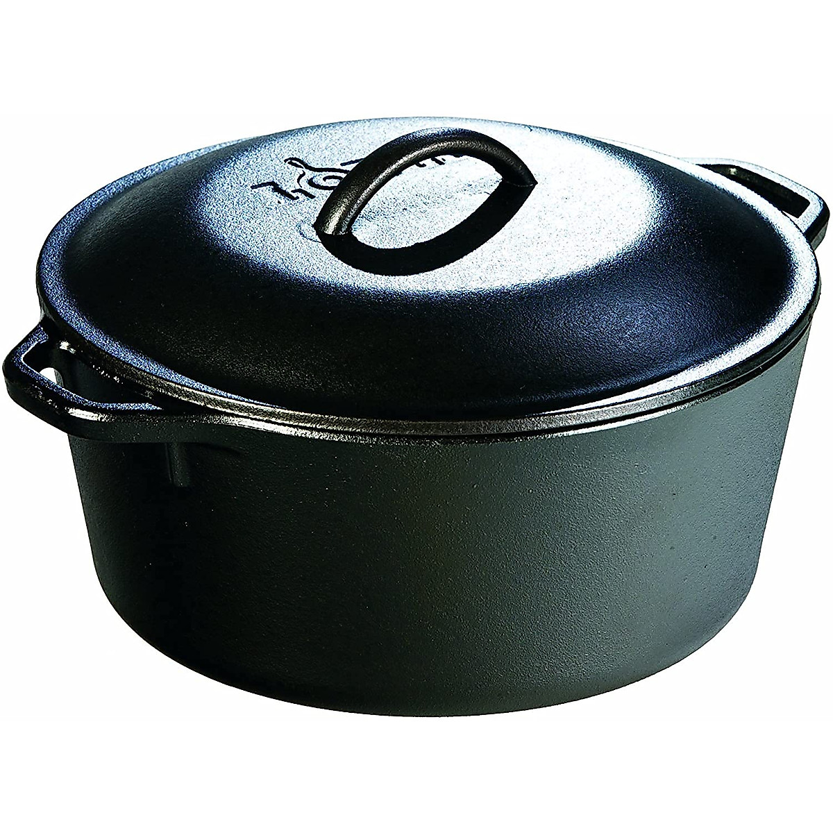 Lodge L8DOLKPLT Cast Iron Dutch Oven with Dual Handles, Pre-Seasoned, 5-Quart & SCRAPERPK Durable Pan Scrapers, Red and Black, 2-Pack