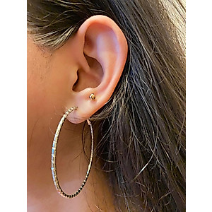 Large Hoop Earrings for Women Girls 925 Silver Lightweight Serenity: Sparkle and Style for Women and Girls"