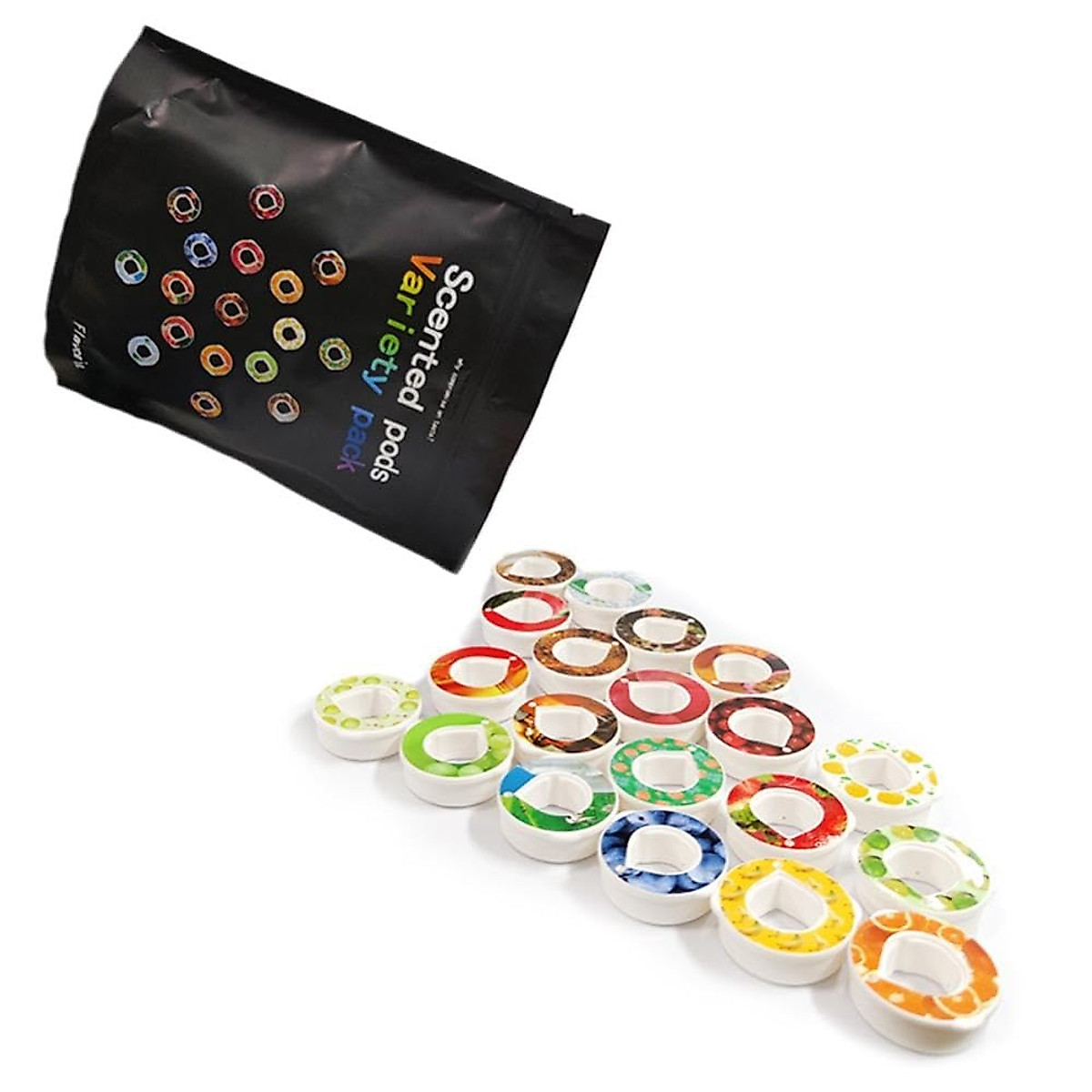 Wmool 17 Pcs Flavor Pods for Air Up Water Bottle, Fruit Fragrance Rings Recyclable for Air Up Water Bottle Flavor Pods Creative Water Cup Scented Pods for Outdoor Sports