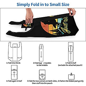 Chioee Motorcycle Reusable Shopping Bags Heavy Duty 50Lb Weight Capacity Portable Reusable Bags Large Shopper Bags for Groceries