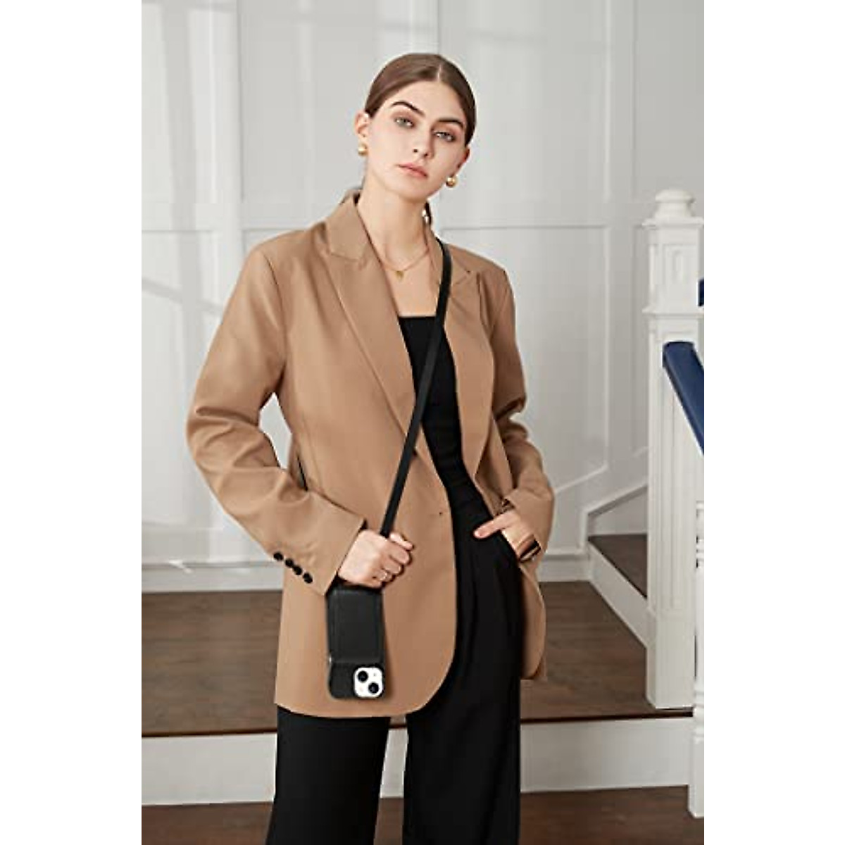 ZVE iPhone 14 Wallet Case Crossbody with Card Holder, Zipper Phone Case with Wrist Strap, RFID Blocking Purse Cover for Women Compatible with iPhone 14, 6.1", 2022-Black