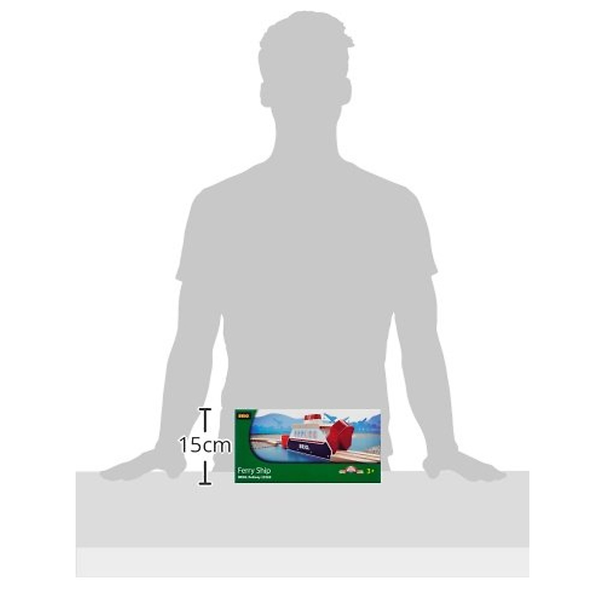 BRIO World 33569 - Ferry Ship - 3 Piece Wooden Toy Train Set for Kids | Interactive Light and Sound Features | Compatible with All BRIO Train Tracks | Ideal for Ages 3 and Up