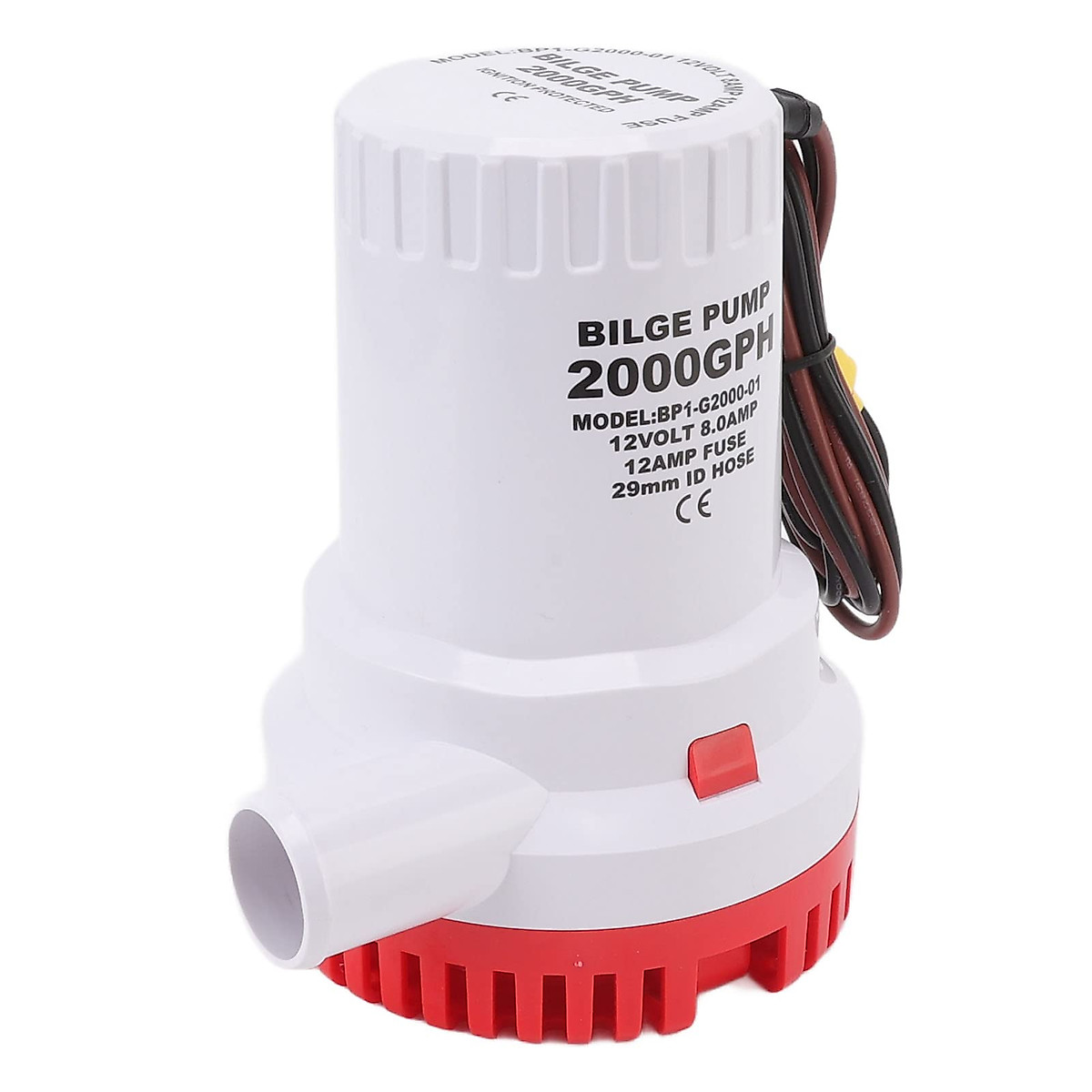 Bilge Pump, Bilge Pumps for Boats, Bilge Pump Silent Boat Submersible DC Micro Drain Marine Sewage for Pond Pool 2000 GPH (12V)