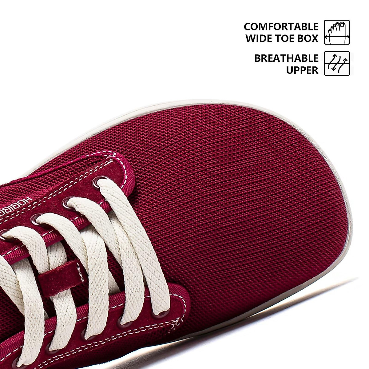 HOBIBEAR Barefoot Minimalist Shoes Womens Mens | Zero Drop | Wide Width Fashion Sneaker Wine red,Women 9/Men 8