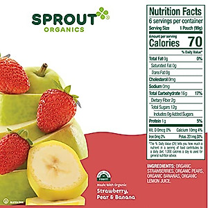 Sprout Strawberry Pear Banana Organic Baby Food 3.5 oz Pack of 12