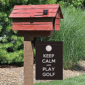Uanvaha golf ball Garden Flag Decor keep calm play golf poster Burlap Banner Flags for Yard House Lawn Patio Outdoor Decorations 12.5X18 Inch