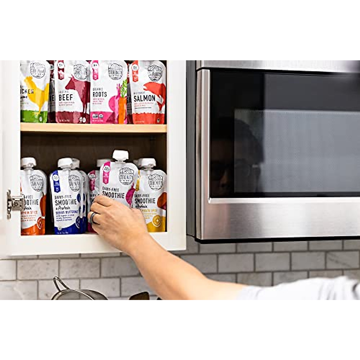 Serenity Kids 6+ Months Dairy-Free Smoothie Baby Food | USDA Organic | Grass Fed Collagen Protein | 3.5 Ounce BPA-Free Pouch | Variety Pack | 8 Count