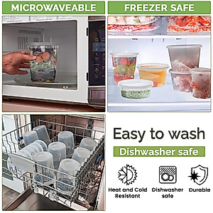 Deli Containers with Lids – Non-BPA Plastic Containers – 60pcs Plastic Storage Containers for Food Storage – Thick and Durable Storage Containers – Airtight Meal Prep Container (Clear 8oz)