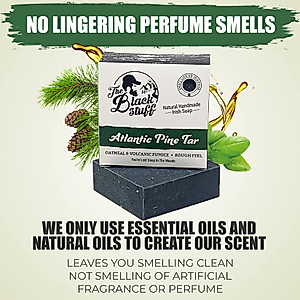 The Black Stuff Pine Tar Soap - Mens Bar Soap Made with Pine Tar, Organic Ingredients and Essential Oils - Handmade Cold Process Body Soap for Men - Moisturizing and Cleansing organic Bath Soaps