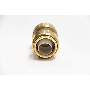 EFIELD 3/4 Inch Straight Coupling Push-Fit Fitting to Connect Pex, Copper, CPVC with a Disconnect Clip (Pack of 2)