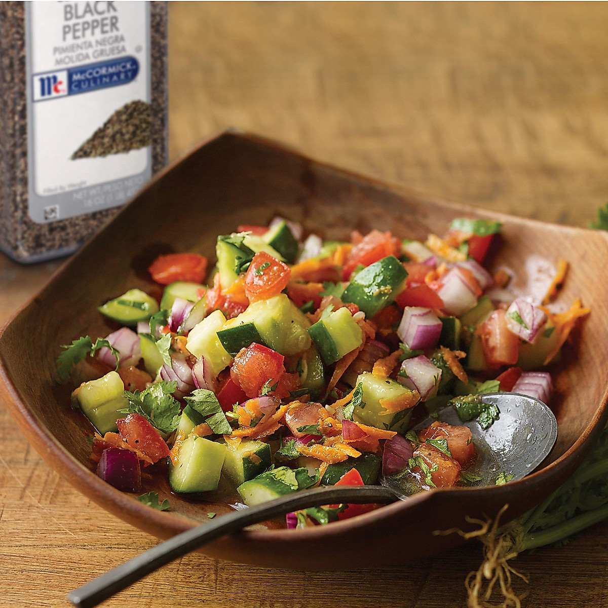 McCormick Culinary Coarse Grind Black Pepper, 16 oz - One 16 Ounce Container of Coarse Ground Black Pepper Sourced for Chefs for Sharp, Woody Flavors for Grilling and Cooking