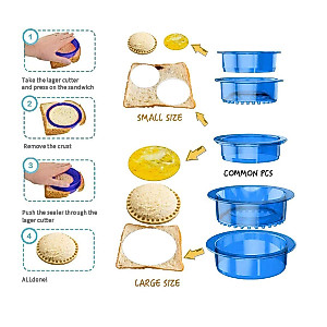 Uncrustables Sandwich Maker, Sandwich Cutter for Kids, Sandwich Cutter and Sealer Have a Lovely Lunch Lunchable Box and Bento Box of Childrens Boys Girls, Blue (Uncrustables Sandwich Maker-Blue)