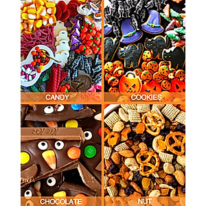 NESIMY Halloween Treat Bags Cello Candy Cellophane Goody Bag Bulk with Twist Ties for Trick or Treat Holiday Goodies Gifts and Party Favors