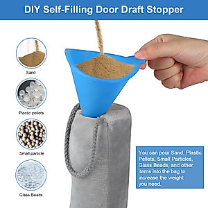 DCUINS Door Draft Stopper 36 Inch, DIY Self-Filling Draft Guard for Bottom of Door, Noise Blocker for Doors and Windows, Machine Washable, Gray
