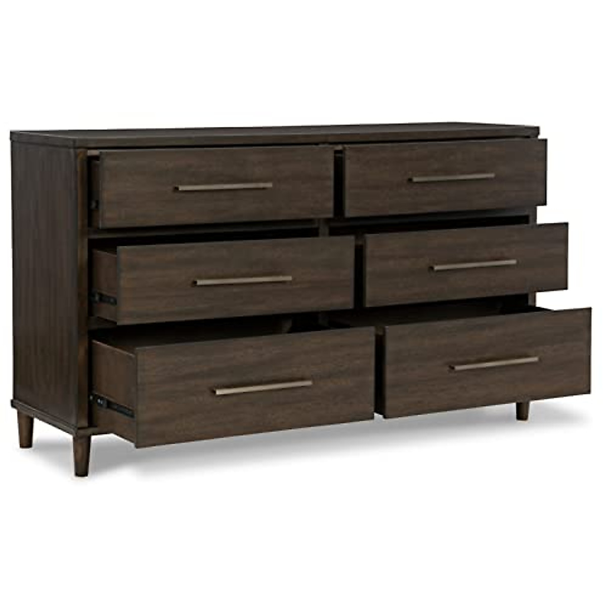 Signature Design by Ashley Wittland Mid-Century Modern 6 Drawer Dresser, Dark Brown