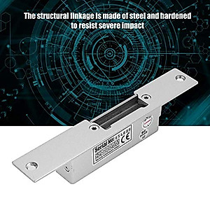 Electric Strike Door Lock, Standard Heavy Duty Electric Strike Lock for North American Door 500kg Holding Force for Wooden Metal PVC Doors(NO Cathode Lock)