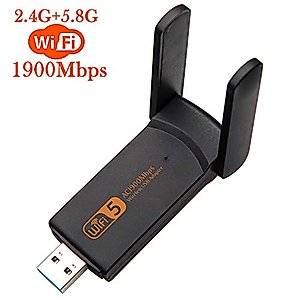 XVZ USB WiFi Adapter, 1900mbps Dual Band 2.4G/ 5G Wireless Adapter, Mini Wireless Network Card WiFi Dongle for Laptop/Desktop/PC, Support Windows10/8/8.1/7
