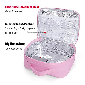 HawLander Insulated Kids Lunch Box Bag for Boys and Girls, Standard Size for School, Pink