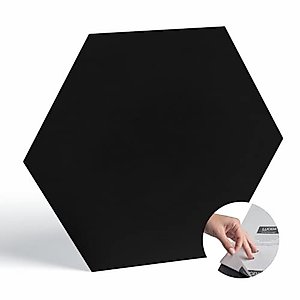 BaseCore HEX Hexagon Vinyl Flooring Black 5.75" DIY Self Adhesive Textured Modern Floor Tile Peel & Stick Tile | Sample Tile