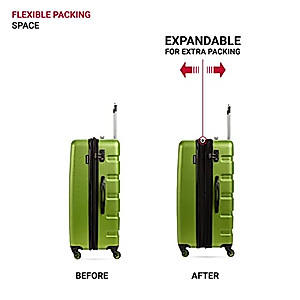 SwissGear 7366 Hardside Expandable Luggage with Spinner Wheels, Green, 3-Piece Set (19/23/27)