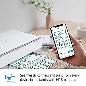 HP Envy 6055e Wireless Color All-in-One Printer with 6 Months Free Ink (223N1A) (Renewed Premium),white