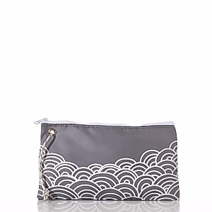 Sea Bags Recycled Sail Cloth Gold Mermaid Tail and Waves Large Wristlet Zip Top Large Wristlet Purse Cell Phone Wristlet Zippered Wallet with Strap