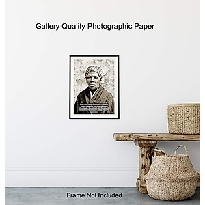 Black African American Civil Rights Wall Art Print - Harriet Tubman Motivational Quote Home Decor or Office Decoration - Inspirational Gift for Entrepreneur, Classroom, Teacher - 8x10 Photo Poster