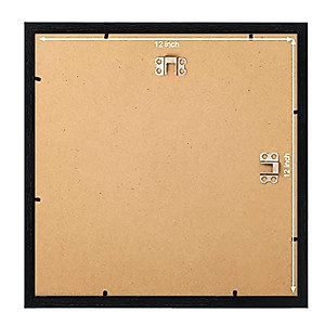 eletecpro 12x12 Picture Frames Black Set of 9, Wooden Square Frame Displays 8x8 with Mat and 12x12 without Mat, Poster Frame for Wall Hanging