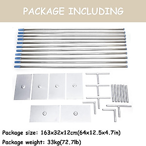 WUPYI Professional Backdrop Stand Pipe Kit,10'x50' Heavy Duty Background Support System Curtain Frame Telescopic with Steel Base for Wedding Party Photography Trade Show Display