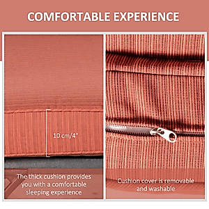 Outsunny Aluminum Adjustable Chaise Lounge Chair, Folding 4-Position Patio Recliner, Wheels, Armrests, Side Table, Cushion for Poolside, Backyard, Deck, Porch Garden, Red